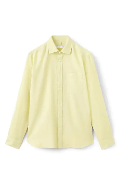 Mango Linen & Cotton Blend Button-up Shirt - Neon Yellow