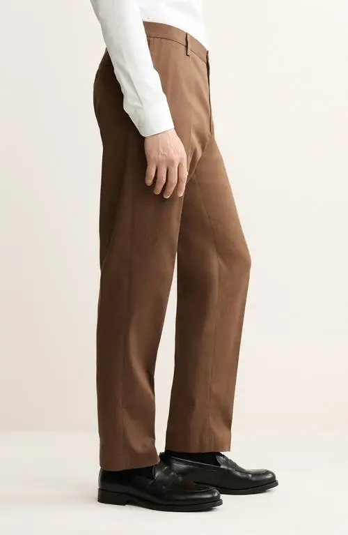 Mango Regular Fit Pleated Stretch Cotton Trousers