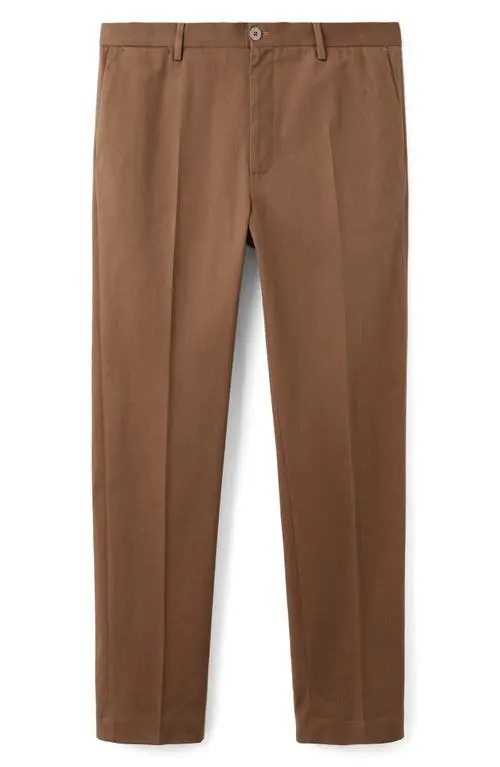 Mango Regular Fit Pleated Stretch Cotton Trousers