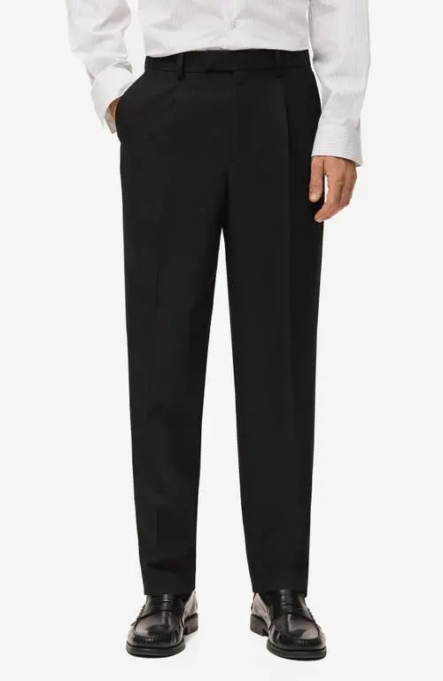 Mango Regular Fit Pleated Trousers