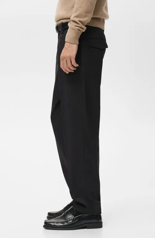 Mango Regular Fit Pleated Trousers
