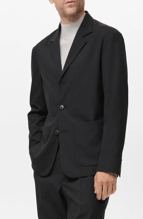Mango Slim Fit Suit Blazer - Black