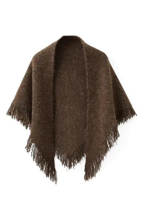 Mango Fringed Shawl - Chocolate