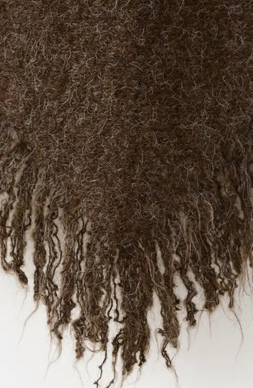 Mango Fringed Shawl - Chocolate