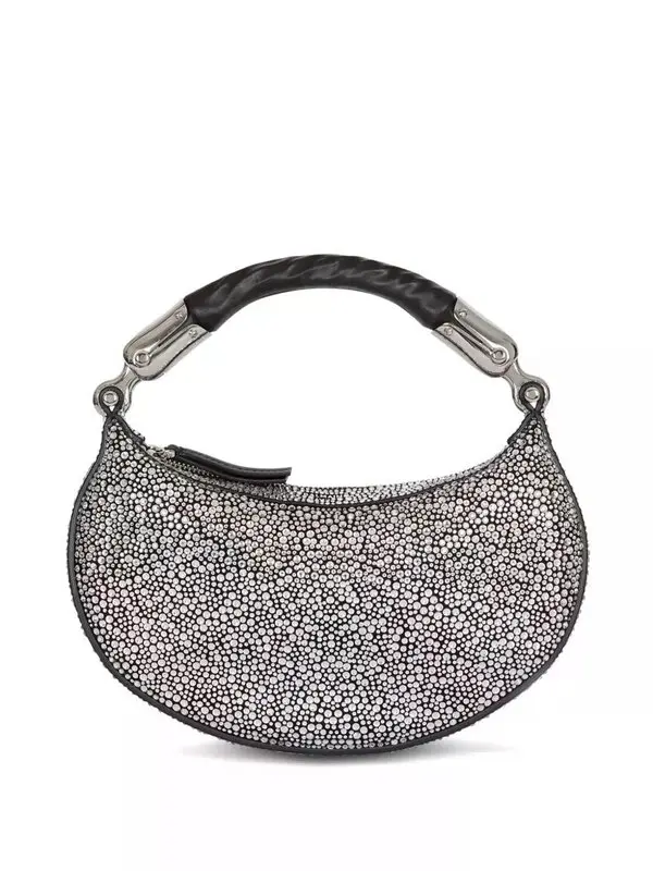 Balmain Mini Suede Crystal Tote