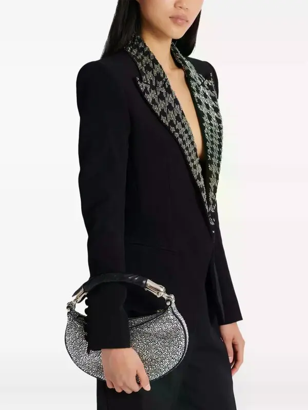 Balmain Mini Suede Crystal Tote