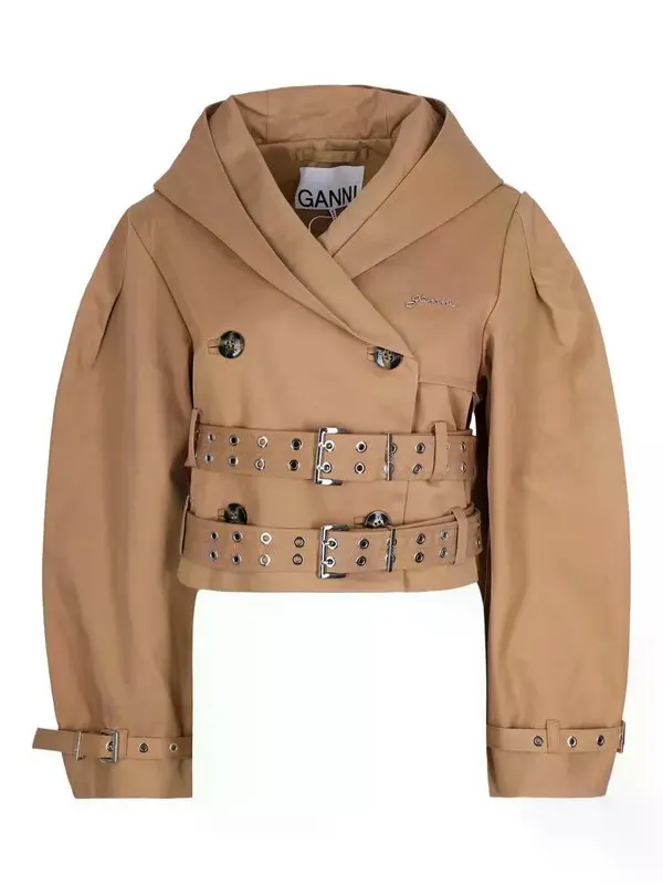 GANNI Hooded Buckled Jacket