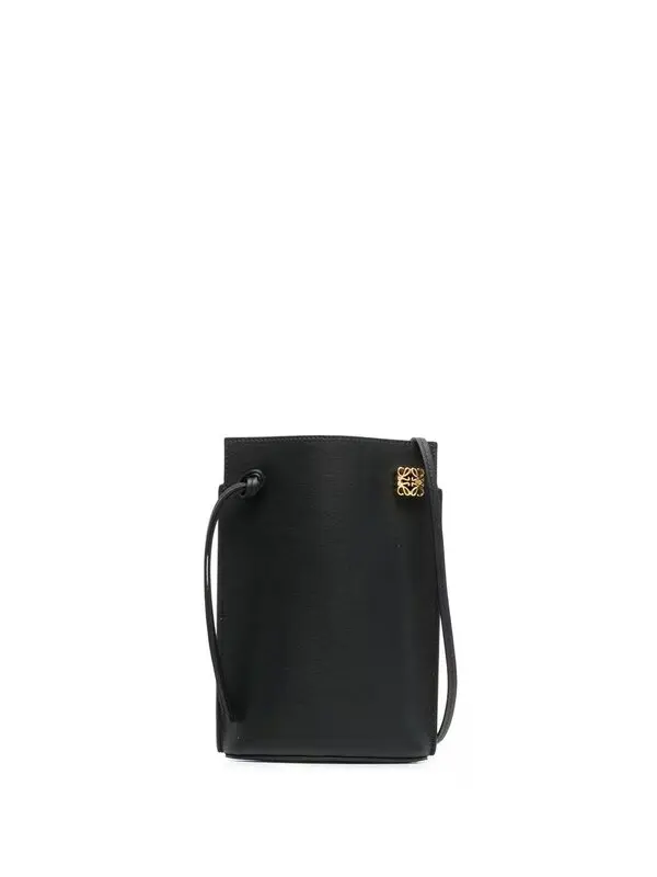 Loewe Leather Crossbody Bag With Logo - Black