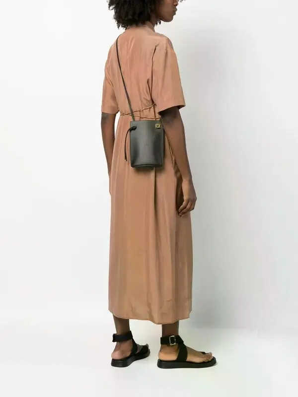 Loewe Leather Crossbody Bag With Logo - Black