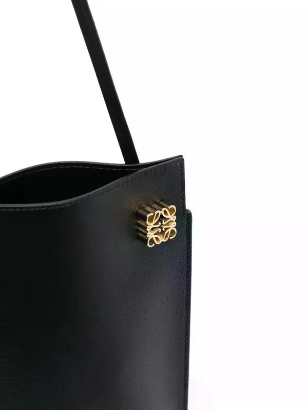 Loewe Leather Crossbody Bag With Logo - Black