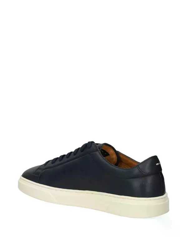 BOSS Low-top Leather Trainers With Embossed Logo - Blue