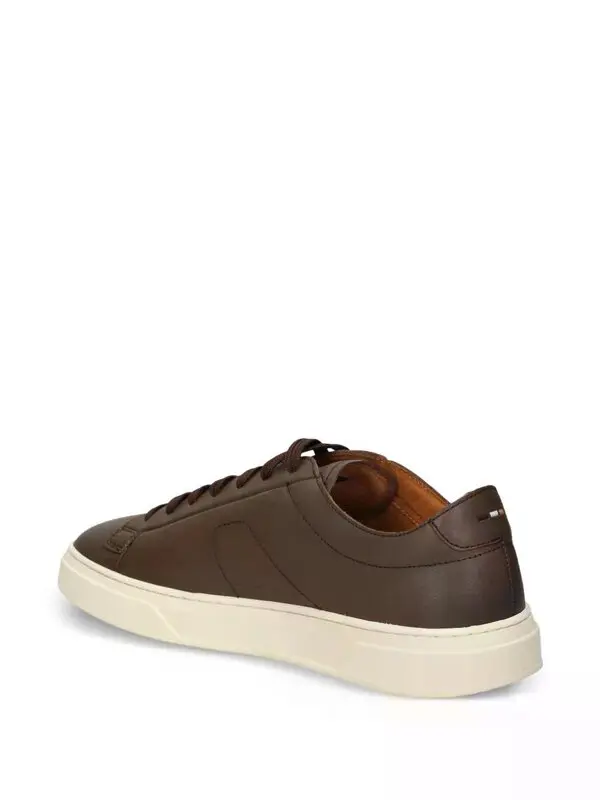 BOSS Low-top Leather Trainers With Embossed Logo - Brown