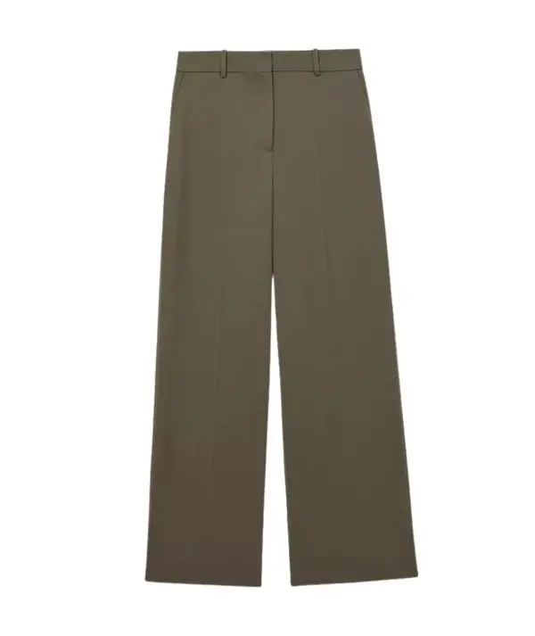 REISS Solene Wide Leg Trousers - Green