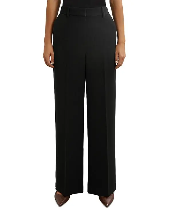 REISS Margeaux Wide Leg Trousers - Black