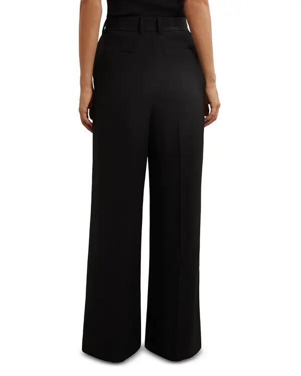 REISS Margeaux Wide Leg Trousers - Black