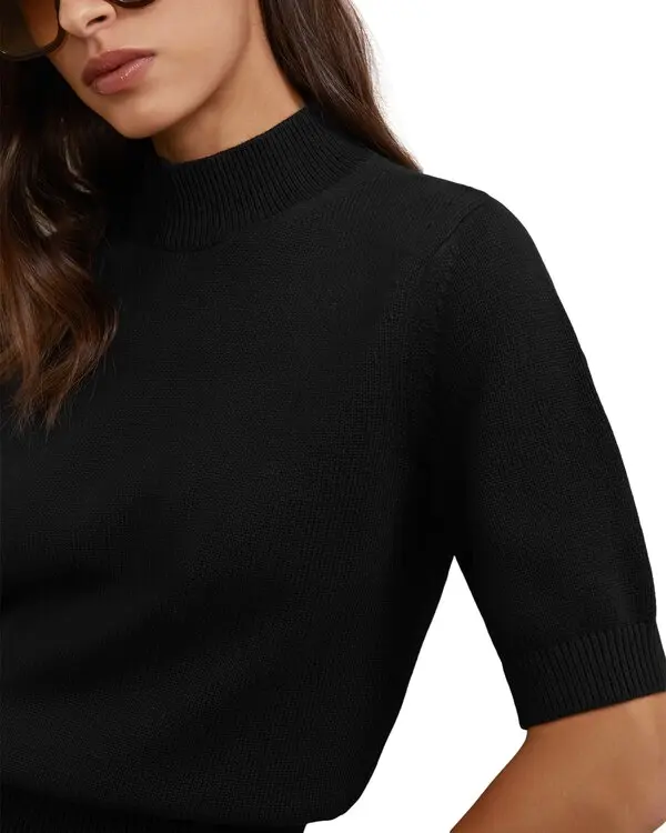 REISS Aria Funnel Neck Sweater - Black