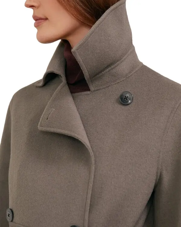 REISS Luna Long Blindseam Coat - Mink