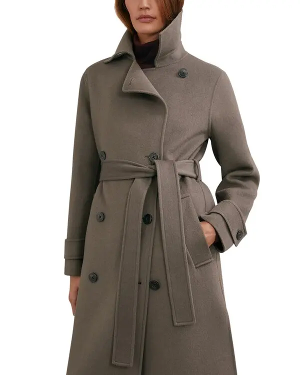 REISS Luna Long Blindseam Coat - Mink