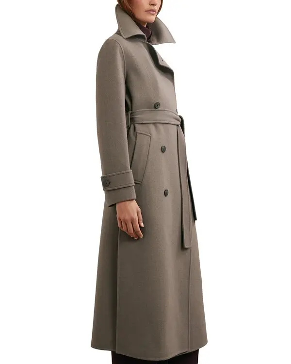 REISS Luna Long Blindseam Coat - Mink