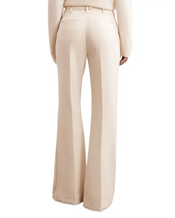 REISS Leona Hardware Flare Trousers - Cream