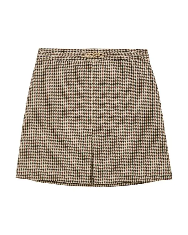 REISS Beatrix Mini Skirt - Neutral Chocolate