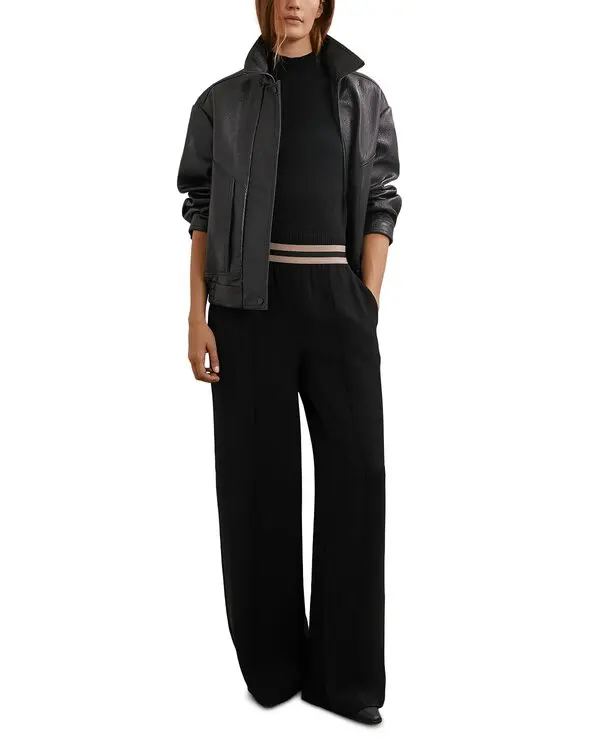 REISS Sonnie Wide Leg Pants - Black