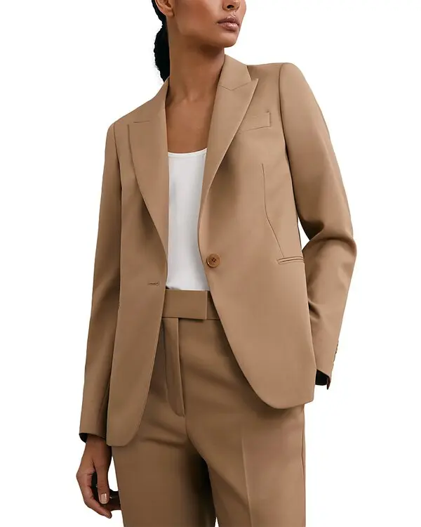 REISS Peak Lapel Blazer - Camel