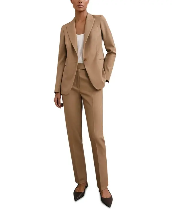 REISS Peak Lapel Blazer - Camel