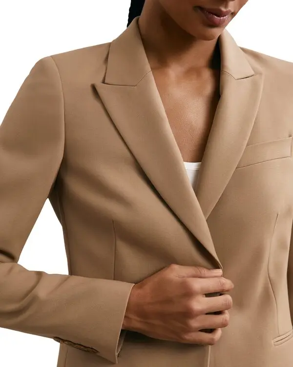 REISS Peak Lapel Blazer - Camel
