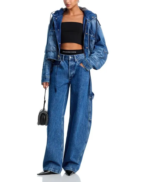 Alexander Wang Prestyled High Rise Oversized Jeans - Deep Blue