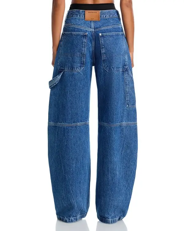 Alexander Wang Prestyled High Rise Oversized Jeans - Deep Blue