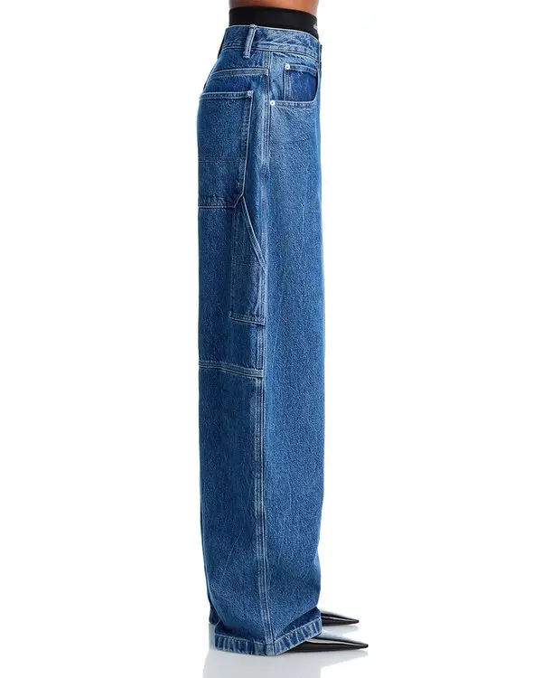 Alexander Wang Prestyled High Rise Oversized Jeans - Deep Blue