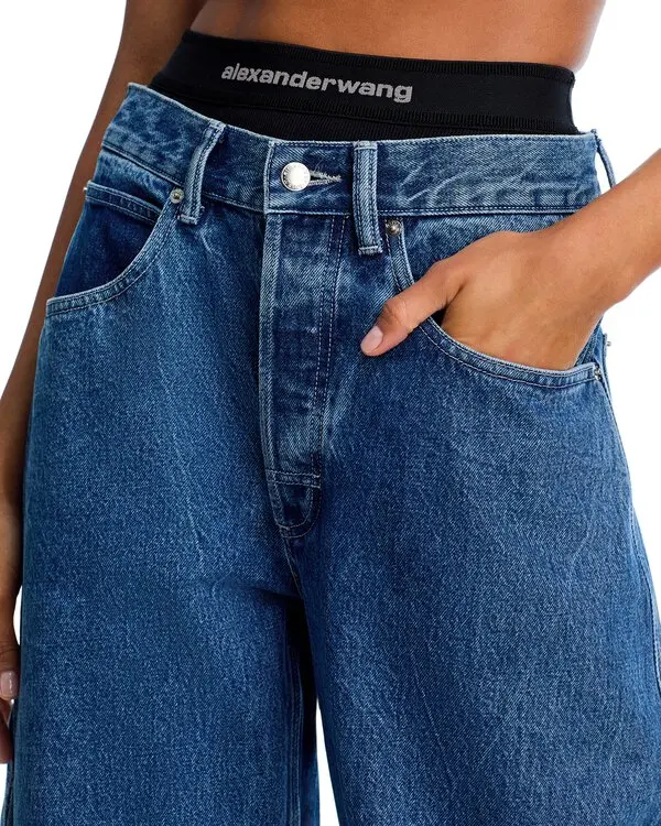 Alexander Wang Prestyled High Rise Oversized Jeans - Deep Blue