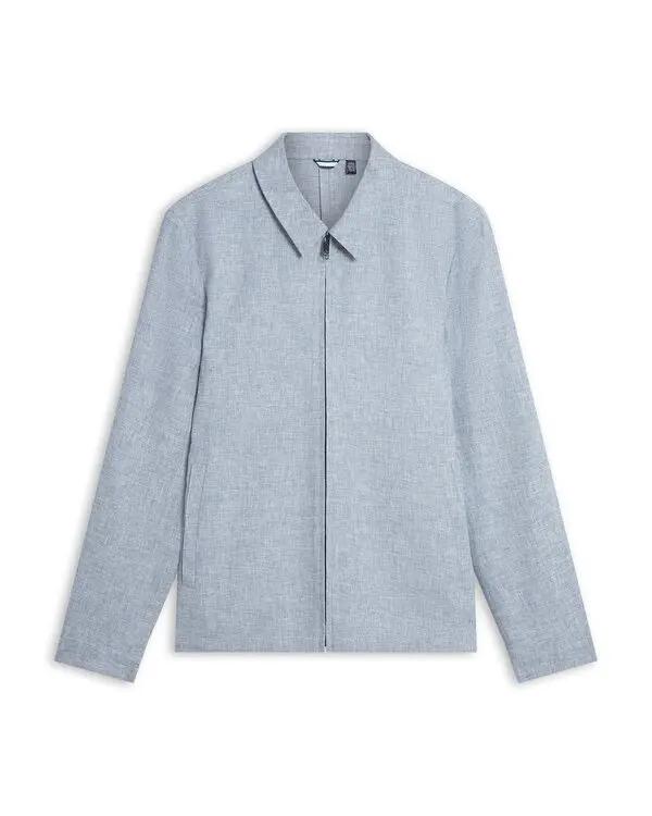 Ted Baker London Linen Blend Harrington Jacket - Light Blue