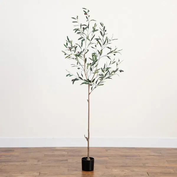 NEARLY NATURAL 6' Artificial Slim Minimalist Olive Tree