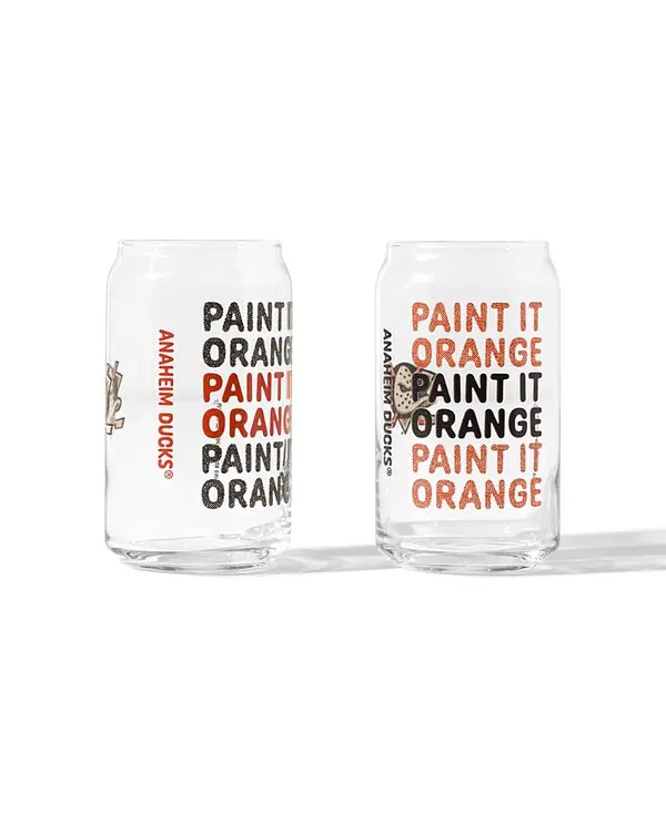 UNCOMMON GOODS Nhl Show Your Spirit! Can-shaped Glass, Set Of 2 - Anaheim Ducks