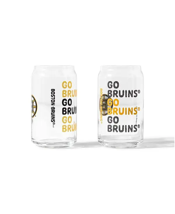UNCOMMON GOODS Nhl Show Your Spirit! Can-shaped Glass, Set Of 2 - Boston Bruins