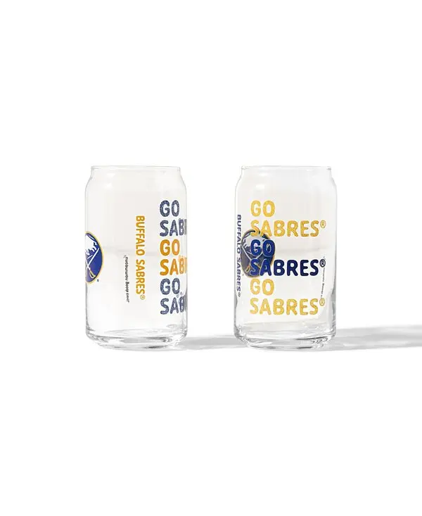 UNCOMMON GOODS Nhl Show Your Spirit! Can-shaped Glass, Set Of 2 - Buffalo Sabres