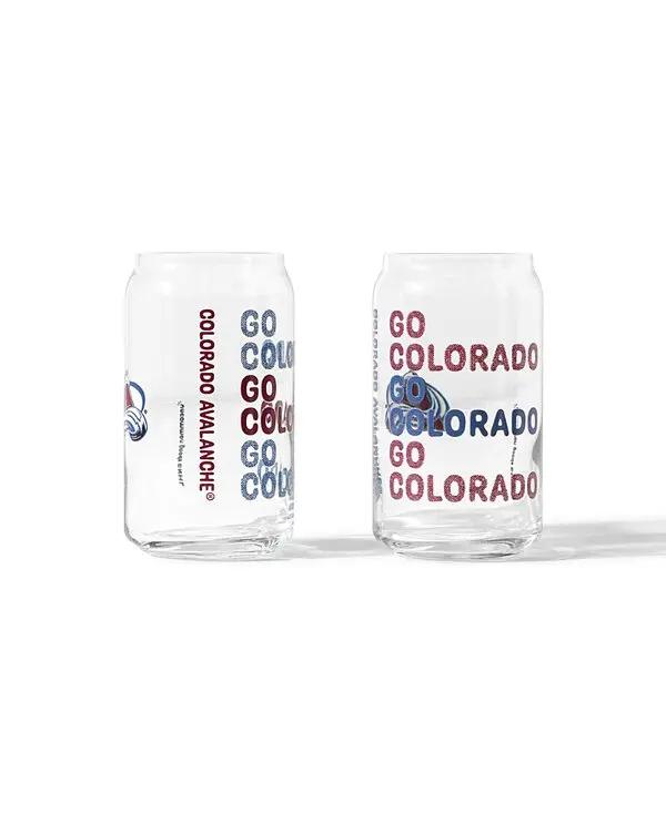 UNCOMMON GOODS Nhl Show Your Spirit! Can-shaped Glass, Set Of 2 - Colorado Avalanche