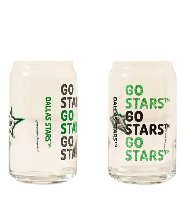 UNCOMMON GOODS Nhl Show Your Spirit! Can-shaped Glass, Set Of 2 - Dallas Stars