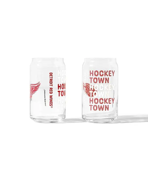 UNCOMMON GOODS Nhl Show Your Spirit! Can-shaped Glass, Set Of 2 - Detroit Red Wings