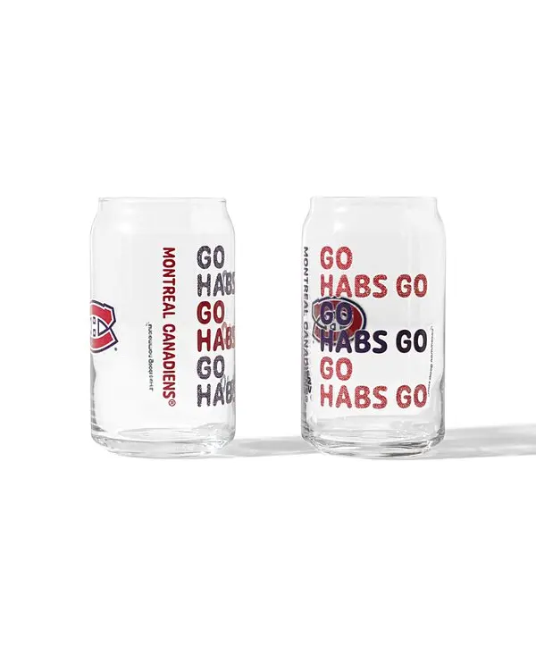 UNCOMMON GOODS Nhl Show Your Spirit! Can-shaped Glass, Set Of 2 - Montreal Canadiens