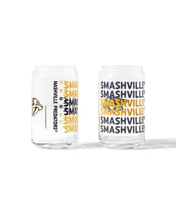 UNCOMMON GOODS Nhl Show Your Spirit! Can-shaped Glass, Set Of 2 - Nashville Predators