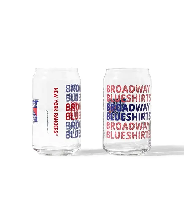 UNCOMMON GOODS Nhl Show Your Spirit! Can-shaped Glass, Set Of 2 - New York Rangers