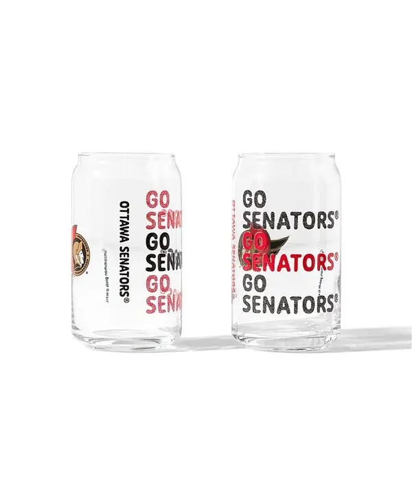 UNCOMMON GOODS Nhl Show Your Spirit! Can-shaped Glass, Set Of 2 - Ottawa Senators