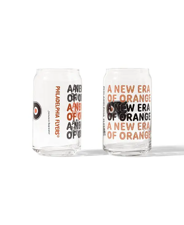 UNCOMMON GOODS Nhl Show Your Spirit! Can-shaped Glass, Set Of 2 - Philadelphia Flyers
