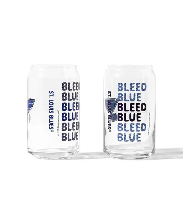 UNCOMMON GOODS Nhl Show Your Spirit! Can-shaped Glass, Set Of 2 - St. Louis Blues