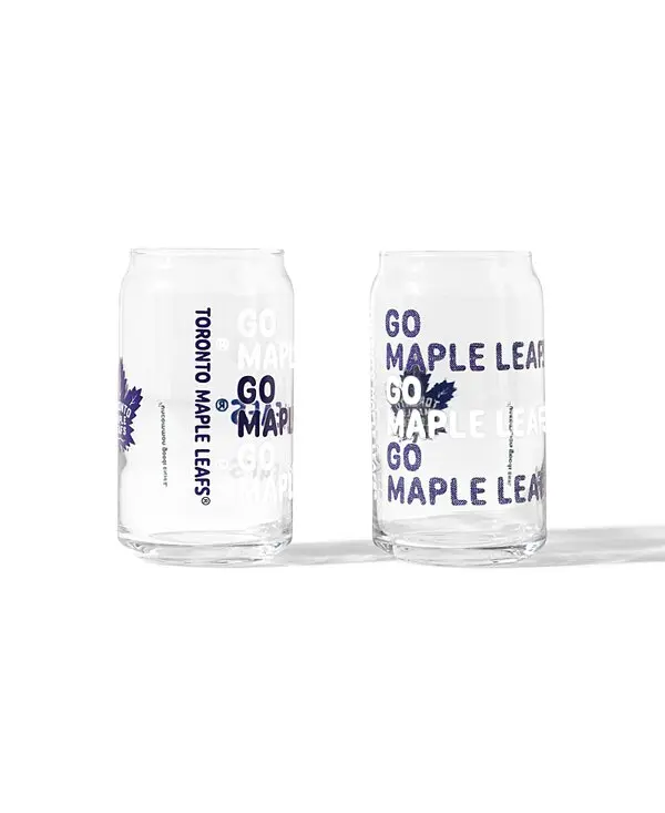 UNCOMMON GOODS Nhl Show Your Spirit! Can-shaped Glass, Set Of 2 - Toronto Maple Leafs