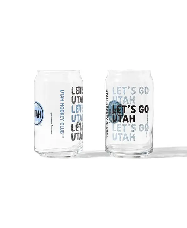 UNCOMMON GOODS Nhl Show Your Spirit! Can-shaped Glass, Set Of 2 - Utah Hockey Club