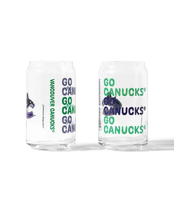 UNCOMMON GOODS Nhl Show Your Spirit! Can-shaped Glass, Set Of 2 - Vancouver Canucks